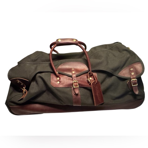 Orvis | Bags | Vintage Orvis High End Green Canvas Leather Rolling ...